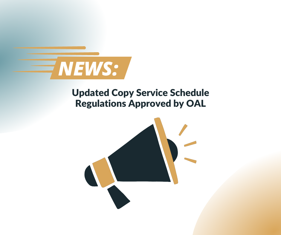 Updated Copy Service Schedule Regulations Approved by OAL - Albert ...